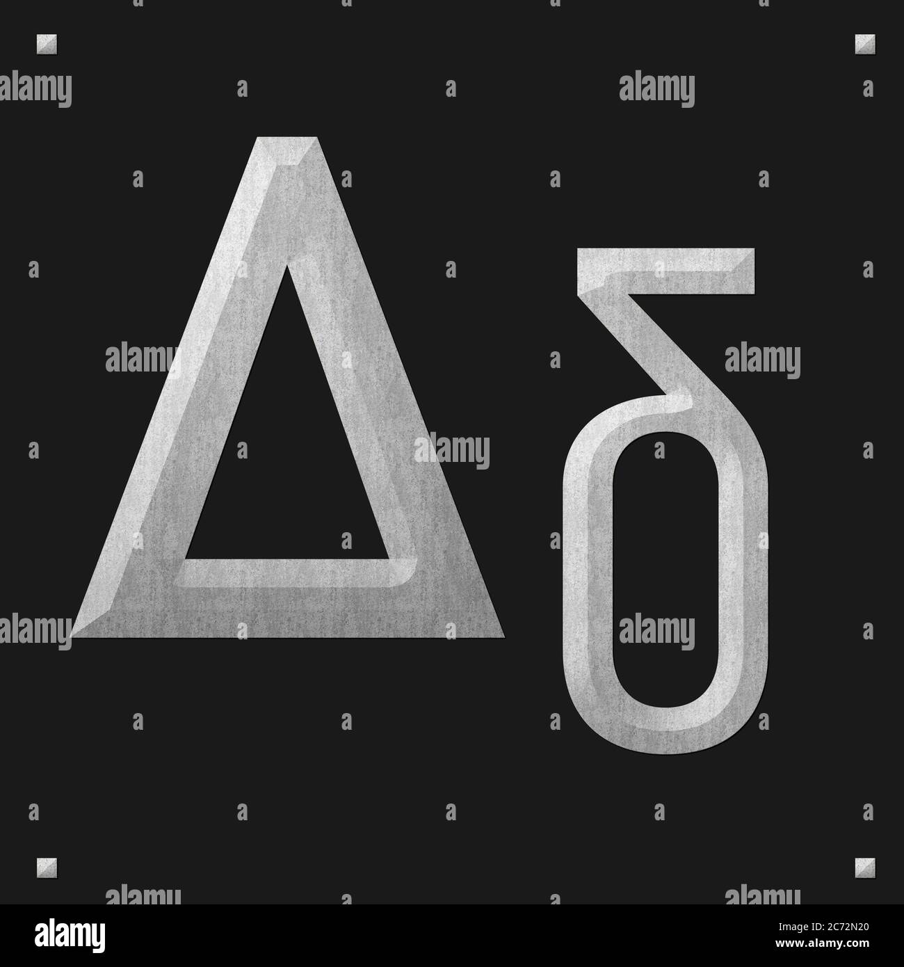 Greek alphabet stone texture education, Delta Stock Photo - Alamy