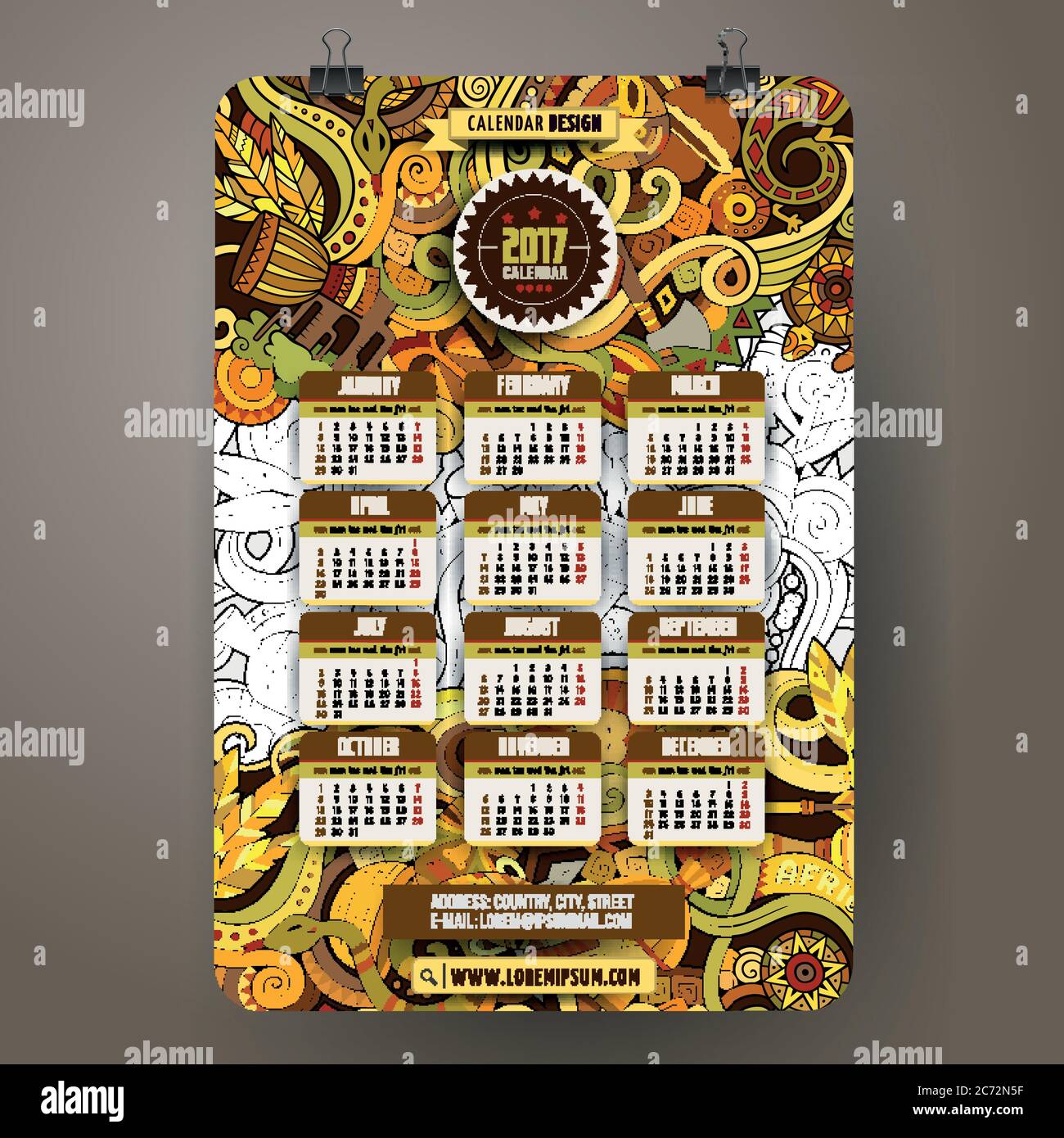 African calendar Stock Vector Images - Alamy