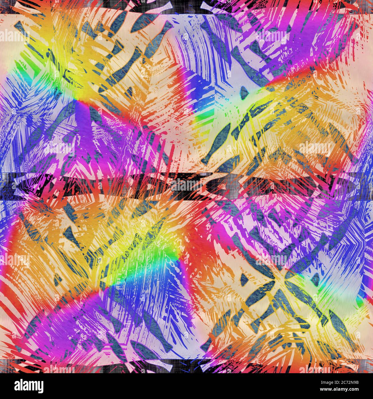 Seamless vibrant rainbow painted texture. Bold psychedelic neon ...