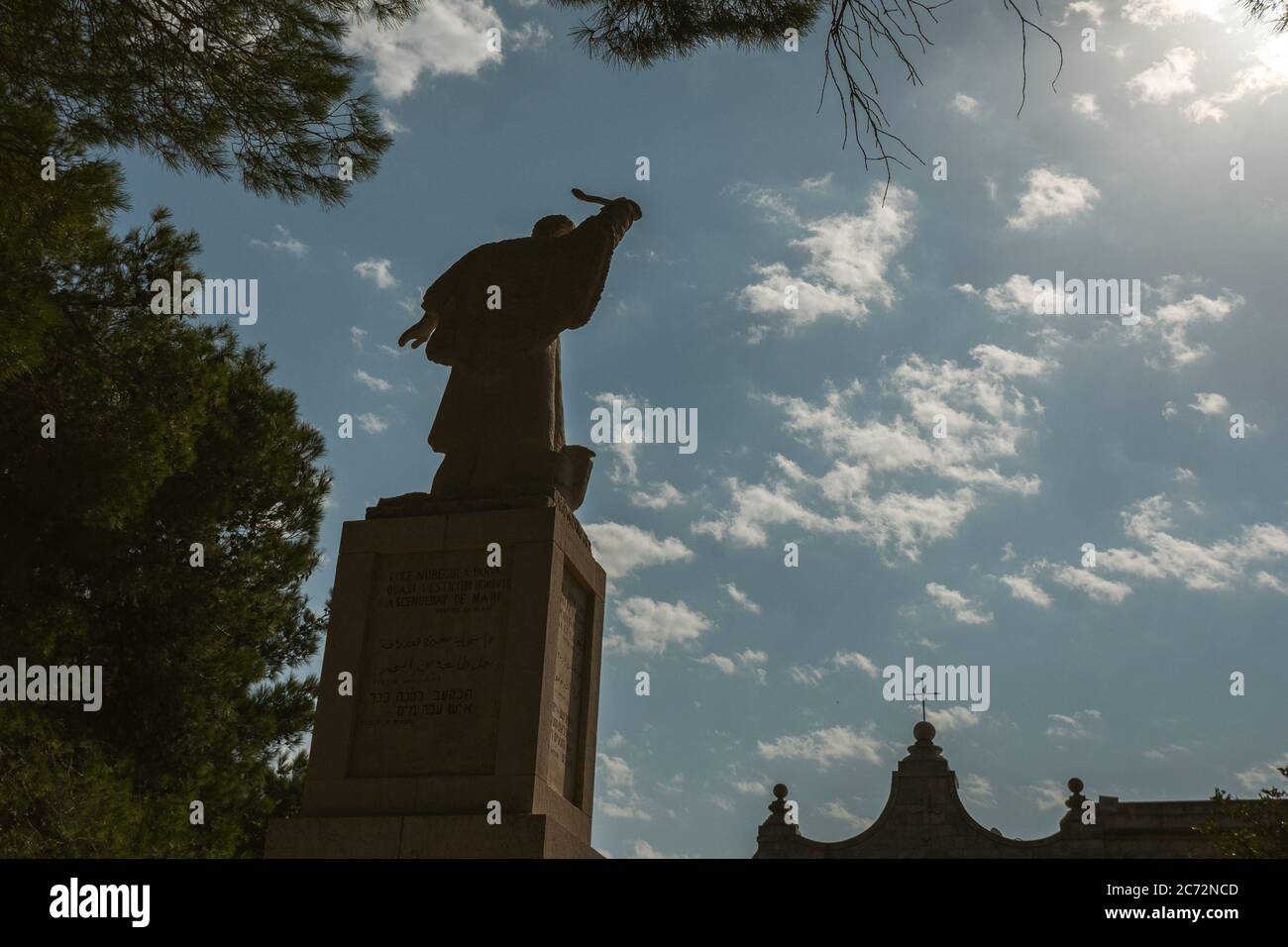 Statue of Elijah, Mount Carmel Israel Stock Photo - Alamy