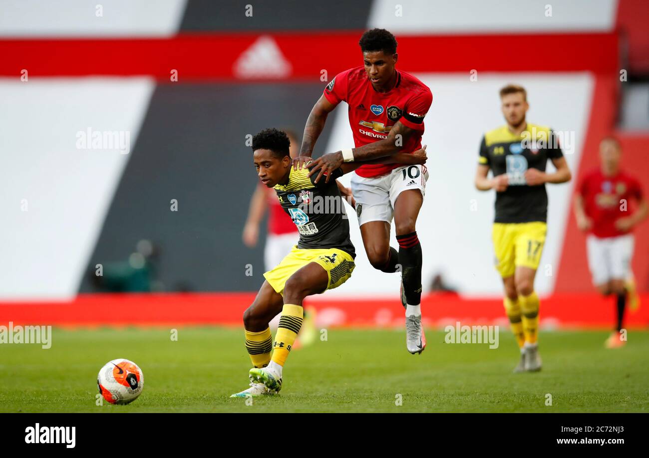 Southampton's Kyle Walker-Peters (left) and Manchester United's Marcus ...