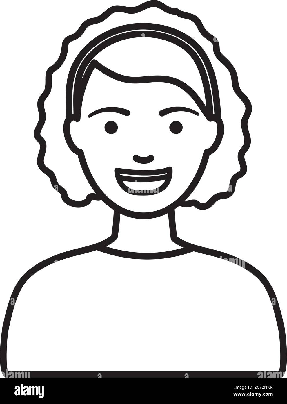 diversity people concept, cartoon afro woman smiling over white ...