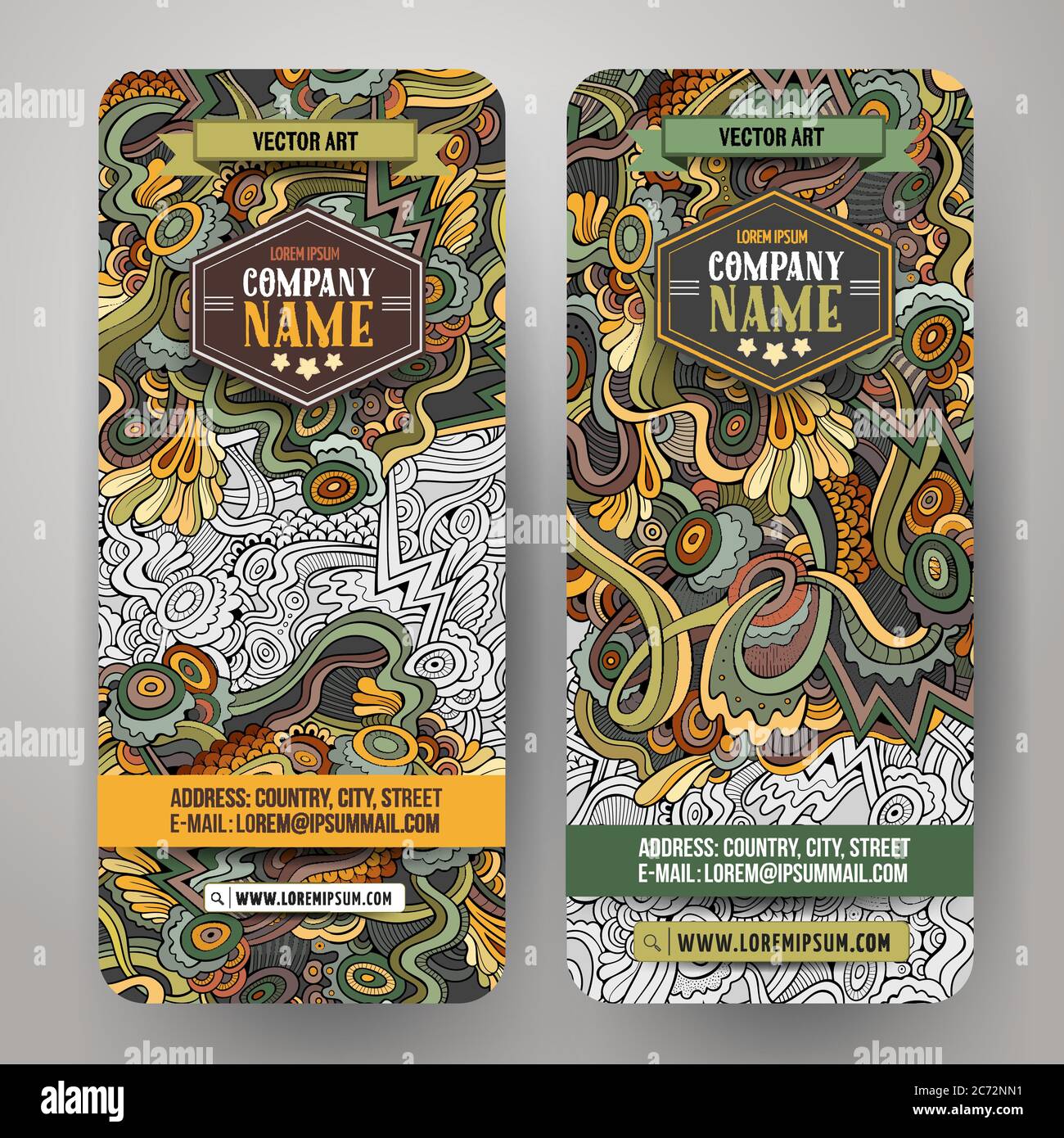 Cartoon cute vector doodles curls, swirls banners Stock Vector Image ...