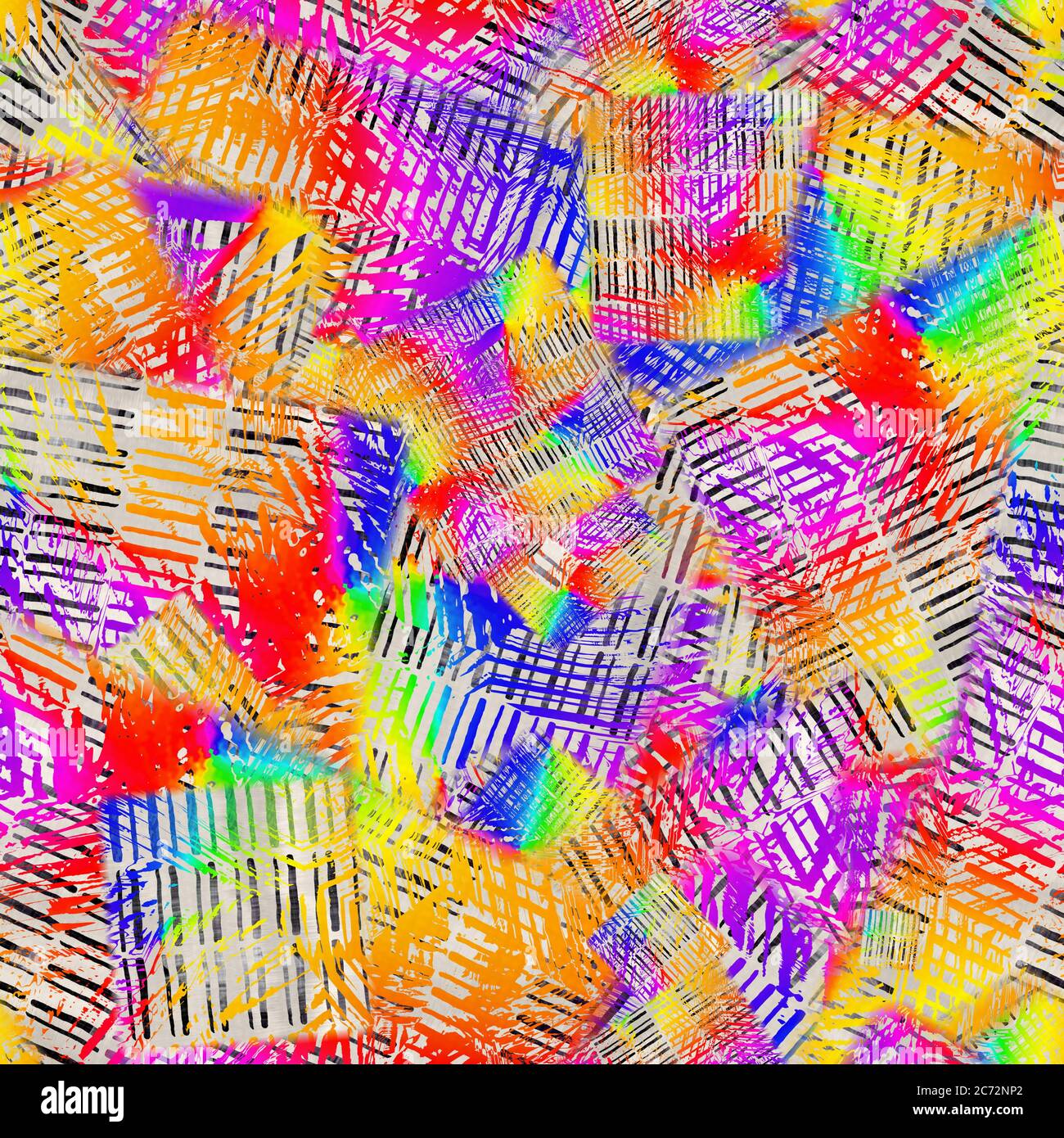 Seamless vibrant rainbow painted texture. Bold psychedelic neon ...