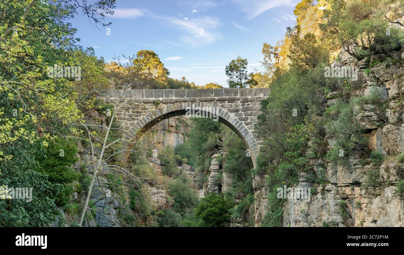 Antalya, Turkey - March 2019: Antique Oluk Bridge across Kopru Irmagi ...