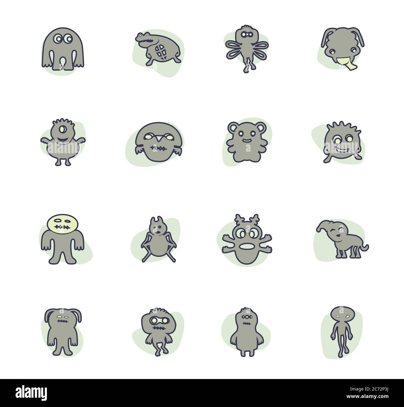 Monster icons set Stock Vector Image & Art - Alamy