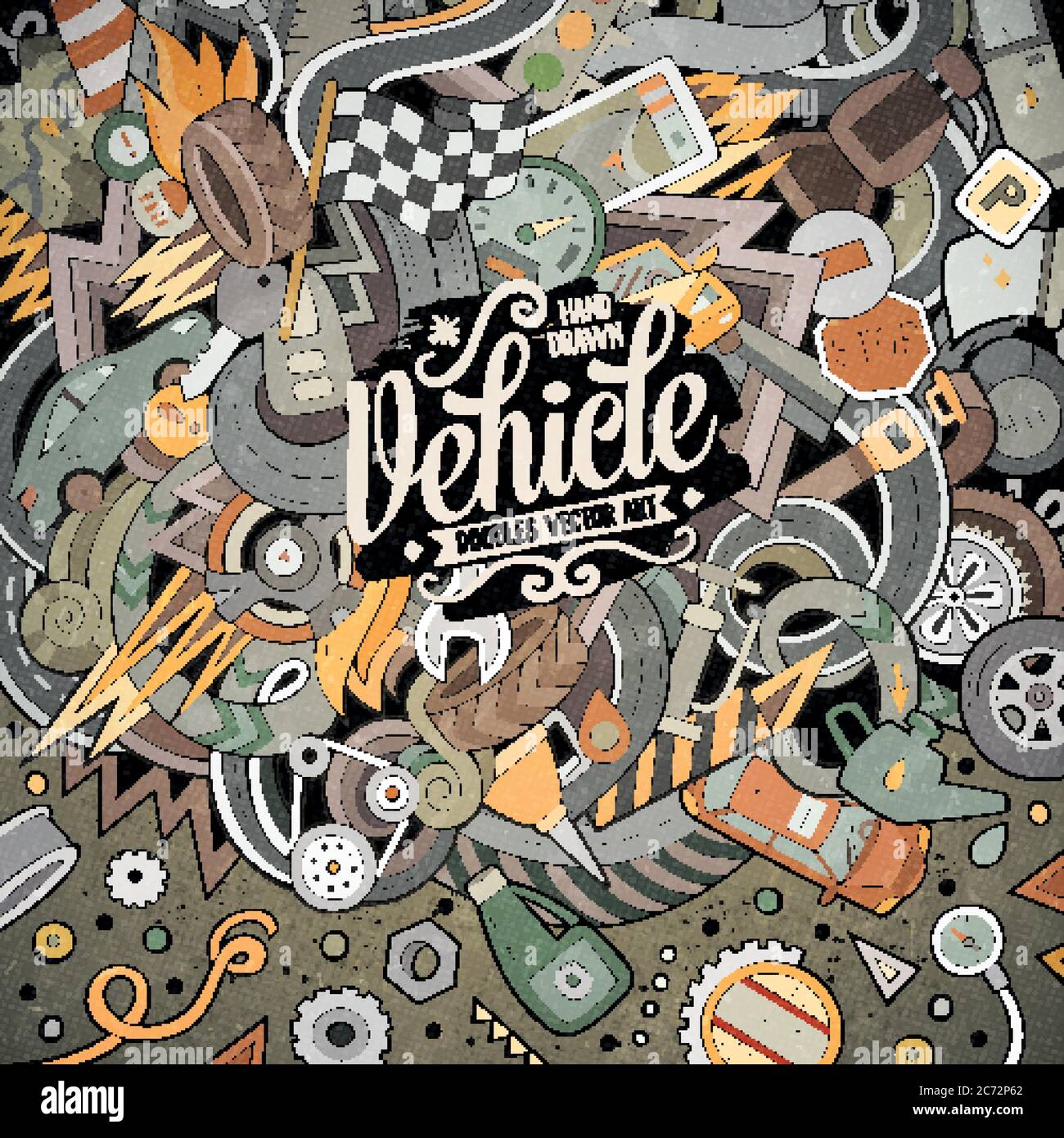 Cartoon cute doodles Vehicle frame Stock Vector Image & Art - Alamy