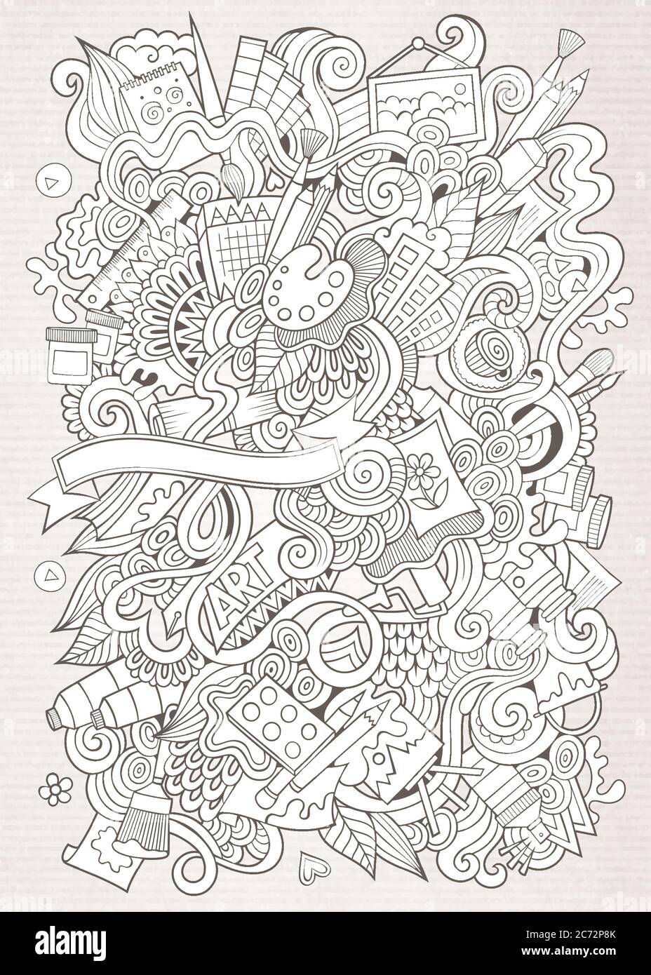 Cartoon vector sketchy art and craft background Stock Vector Image ...