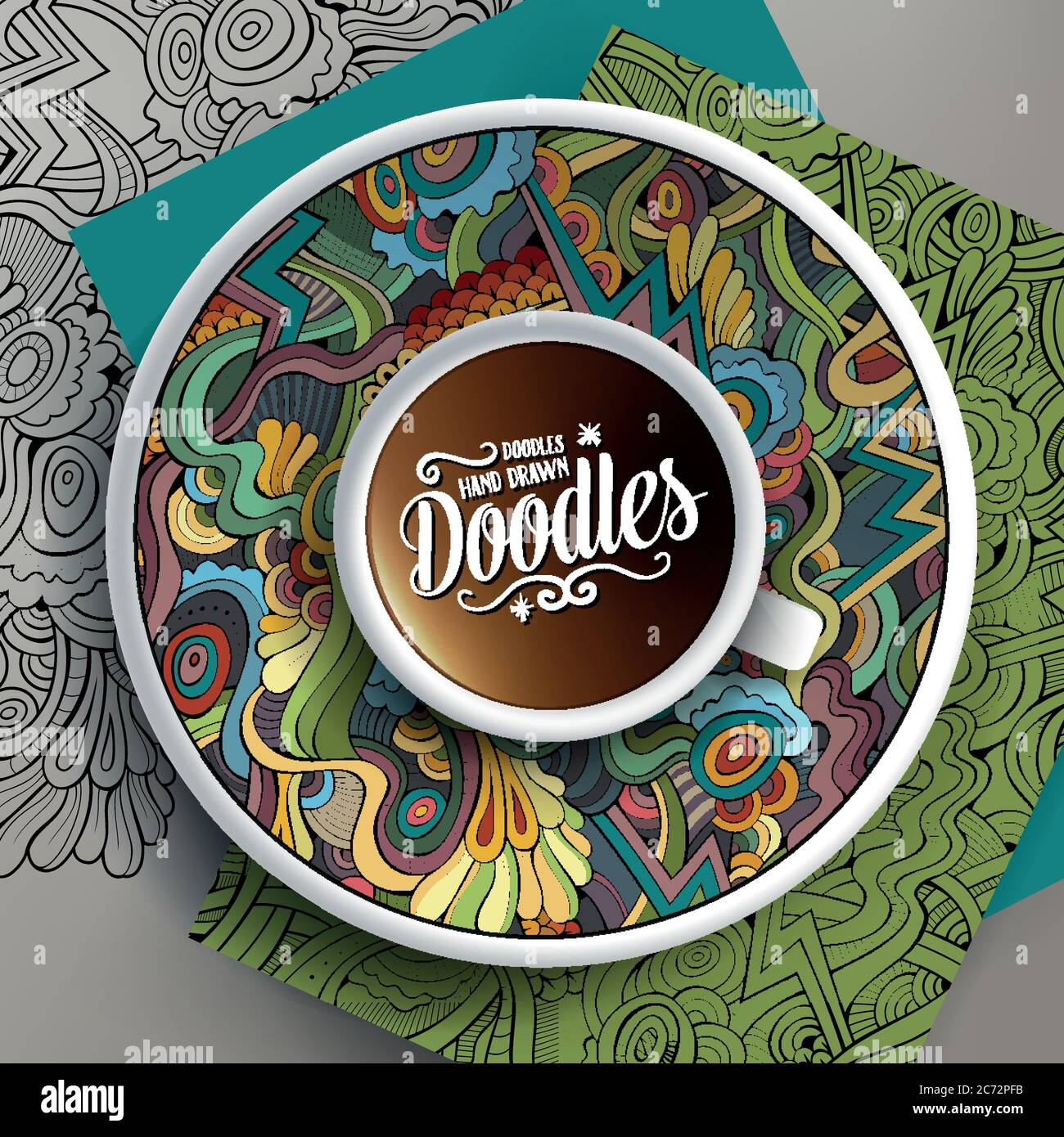 Beautiful colorful coffee cup Stock Vector Images - Alamy