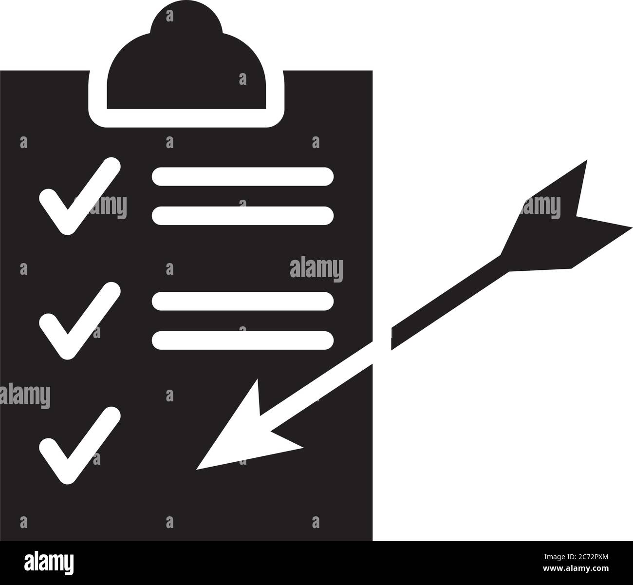 checklist and arrow icon over white background, silhouette style ...