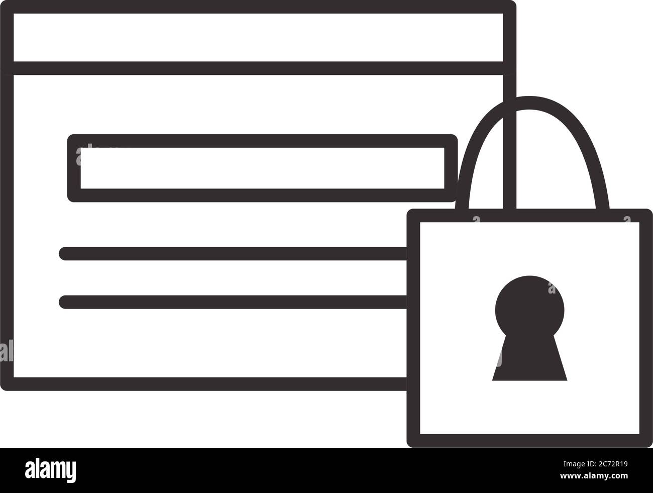 website with padlock line style icon design of Security lock access ...
