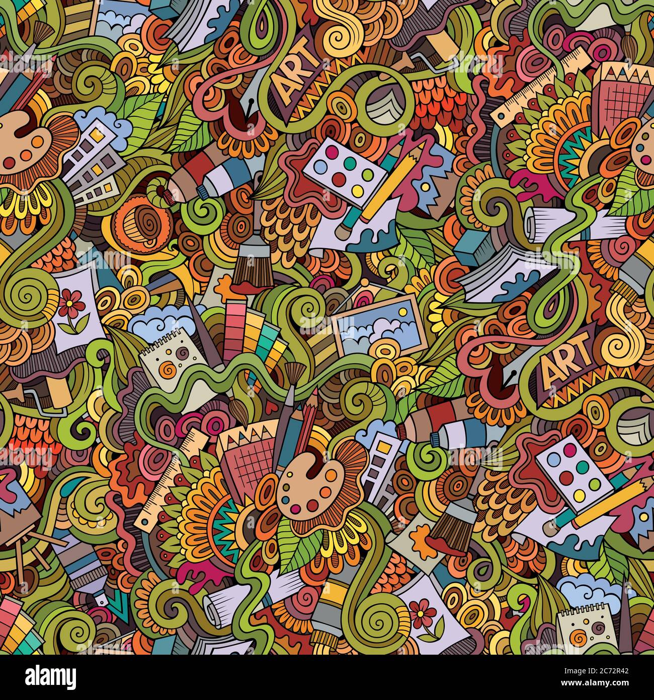 Cartoon vector art and craft seamless pattern Stock Vector Image & Art ...