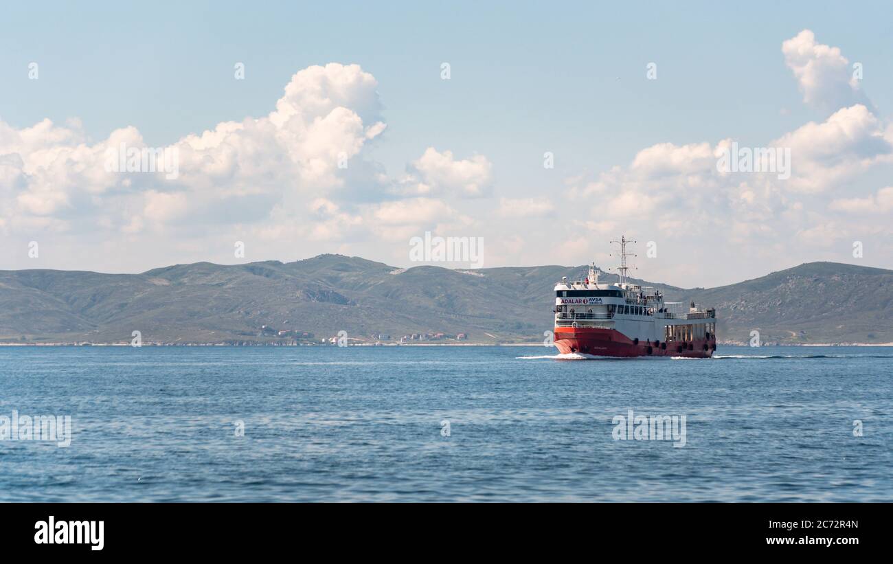 Marmara island, Balikesir - August 2019: Car and passenger ferry from ...