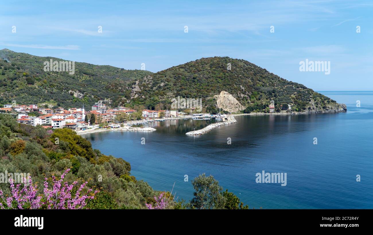 Marmara Island, Turkey - April 2019: Marmara island view with boats ...