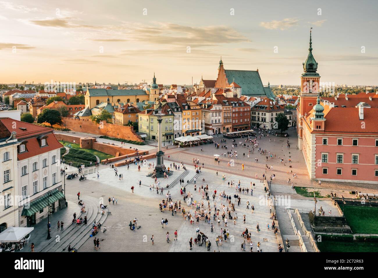 Warsaw sunset aerial hi-res stock photography and images - Alamy