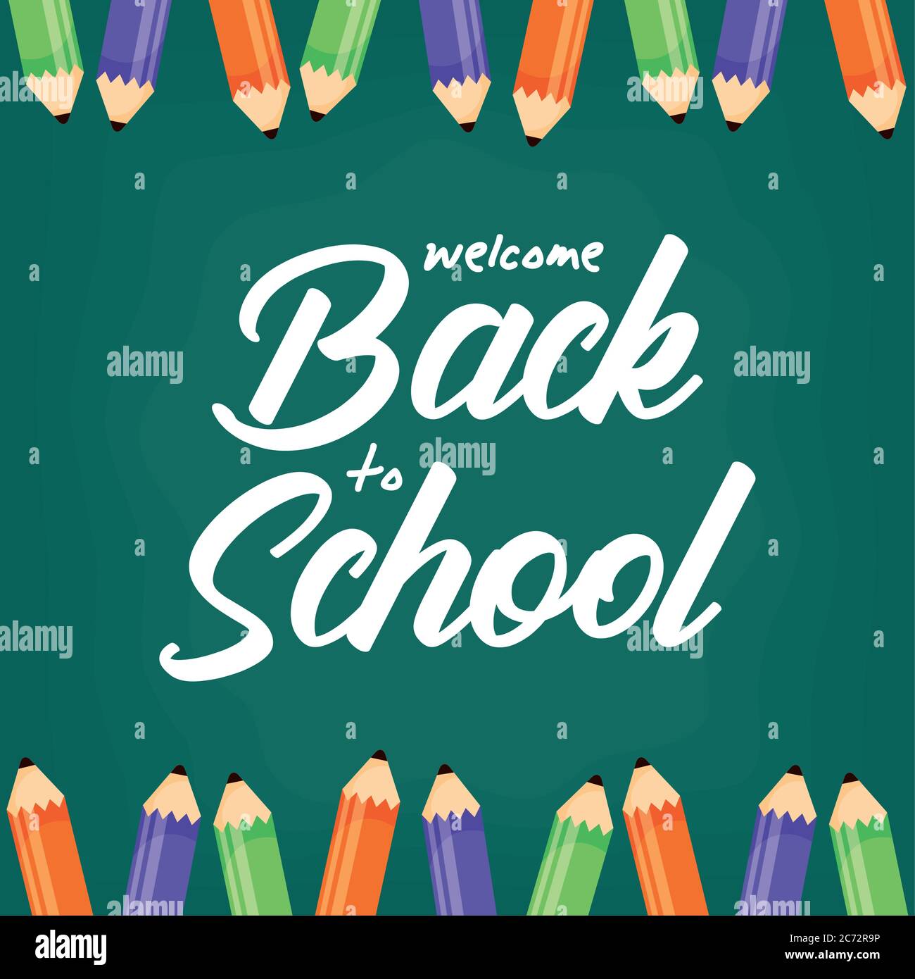back to school poster with colors pencils vector illustration design ...