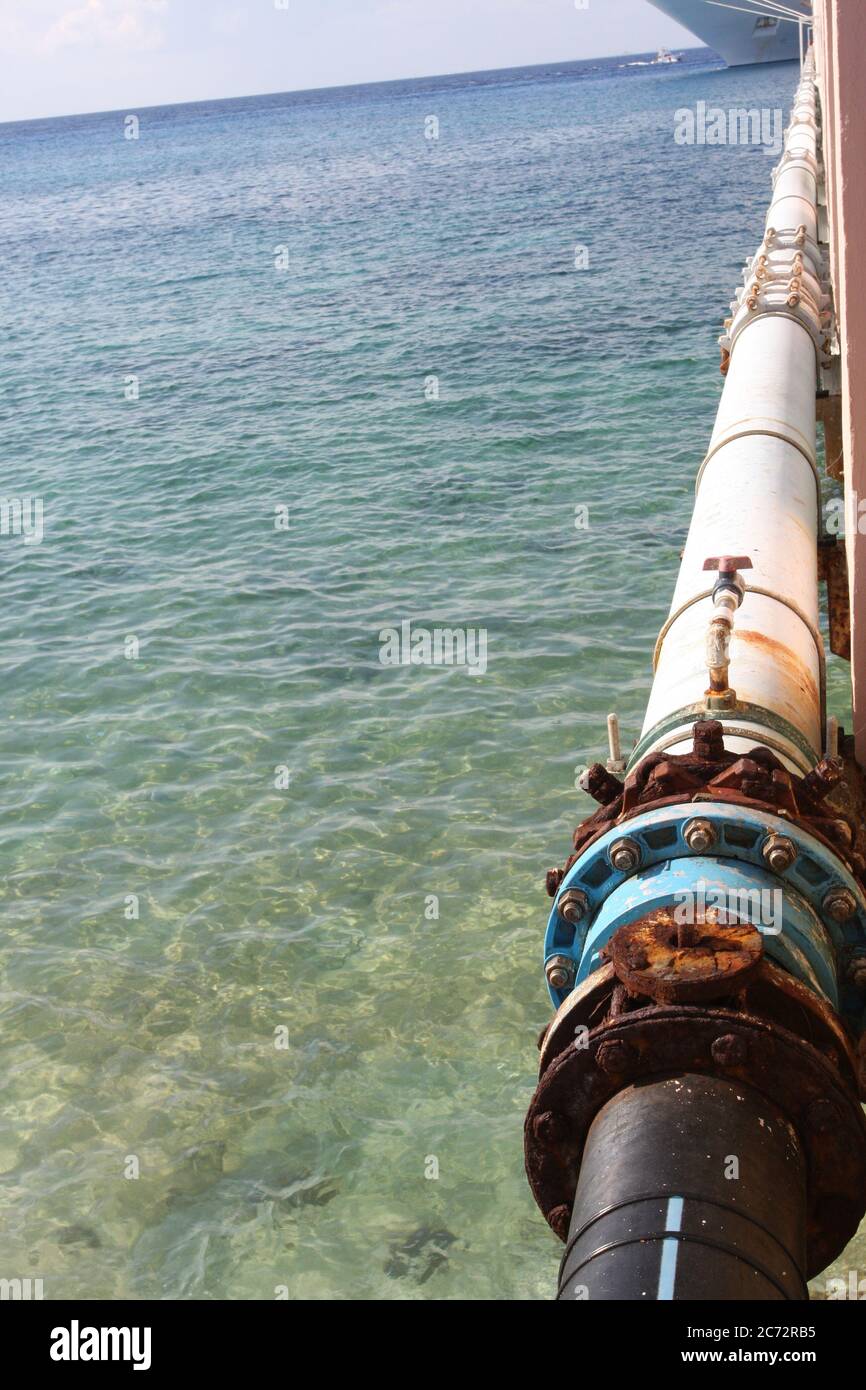 Hanged pipe on cruise ship pier hi-res stock photography and images - Alamy
