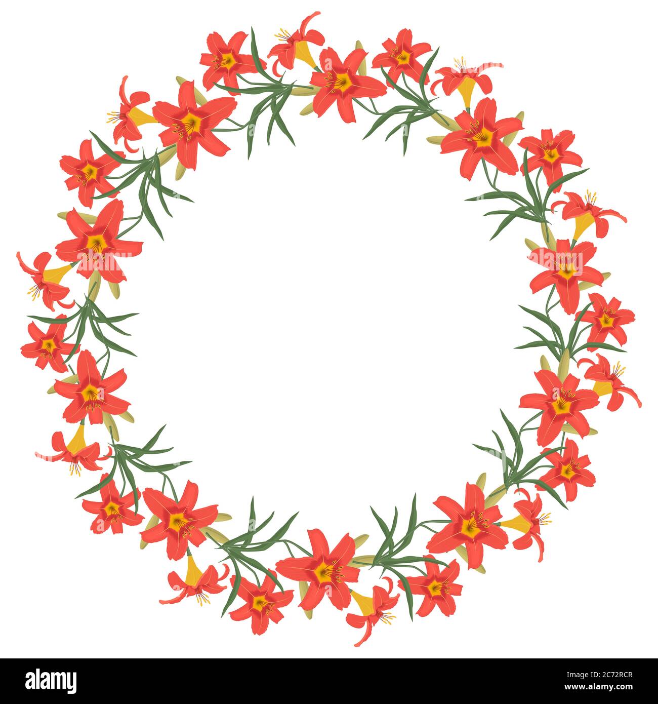 Round frame flower leaves Stock Vector Images - Alamy