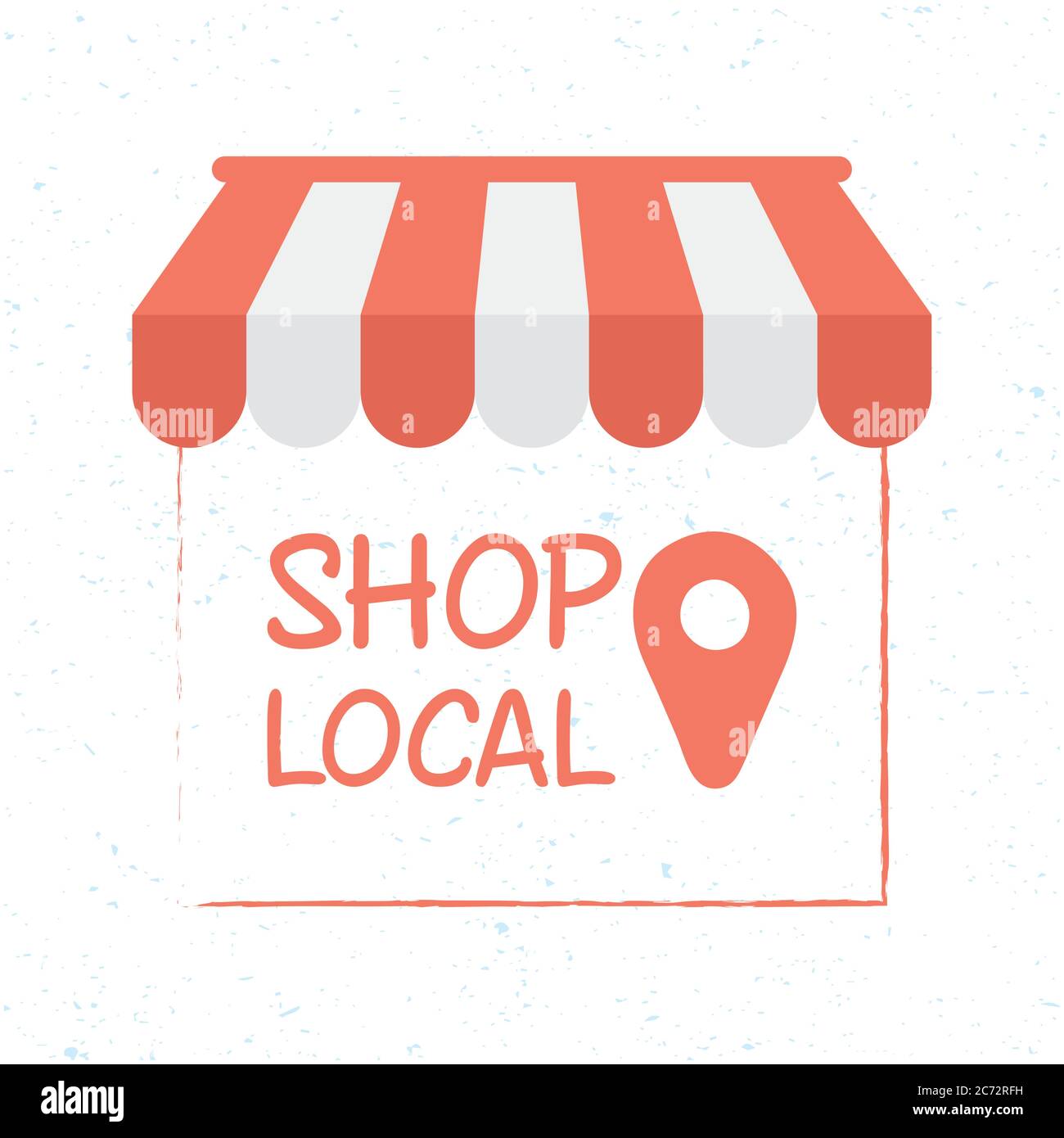 local shop campaign with lettering and pin location in store building ...