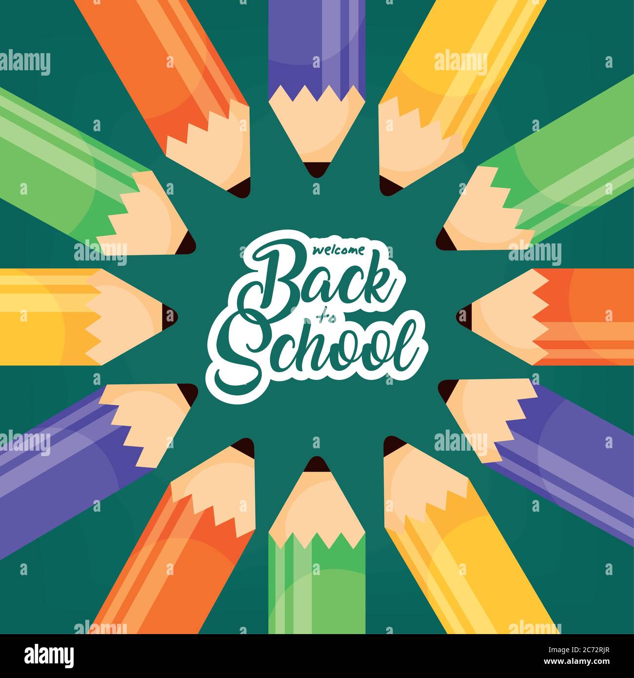 back to school poster with colors pencils vector illustration design ...