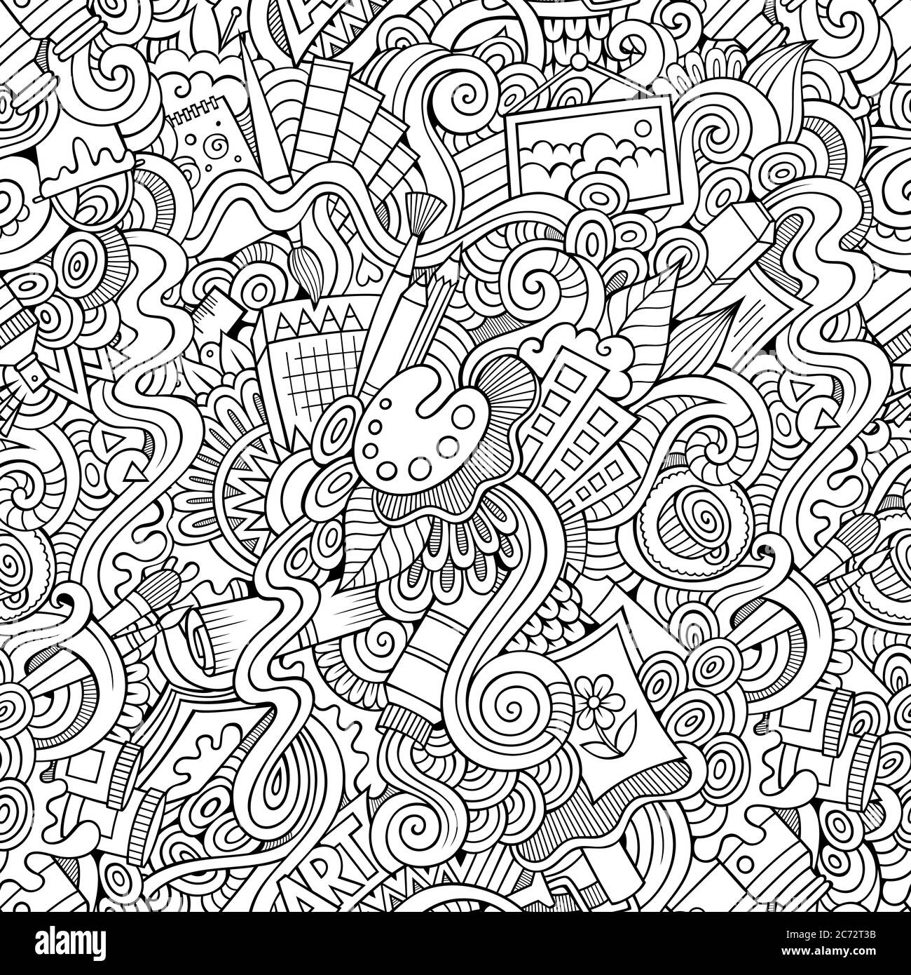Cartoon vector art and craft seamless pattern Stock Vector Image & Art ...