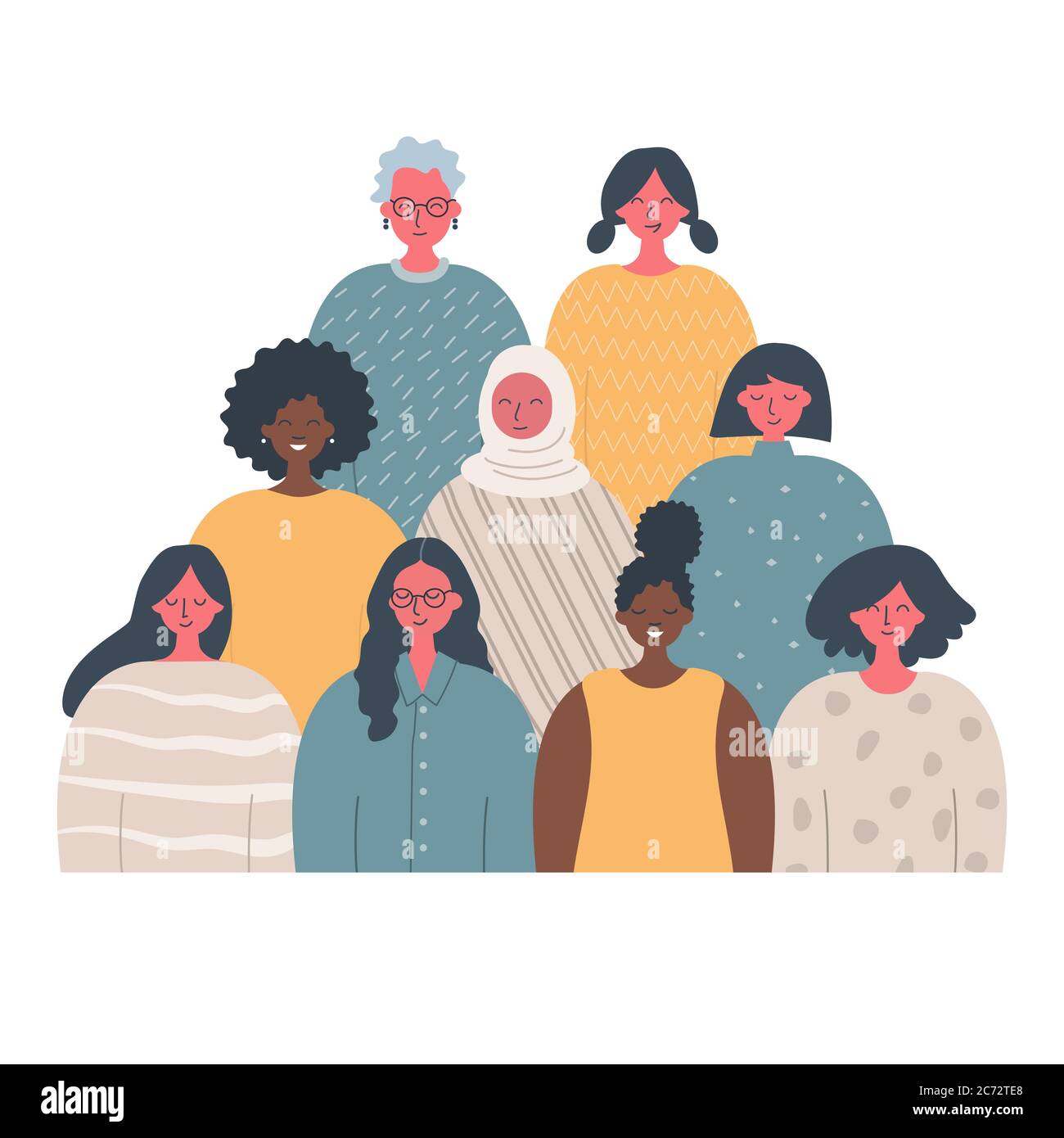 Women's community. Female solidarity. International Women's Day concept ...