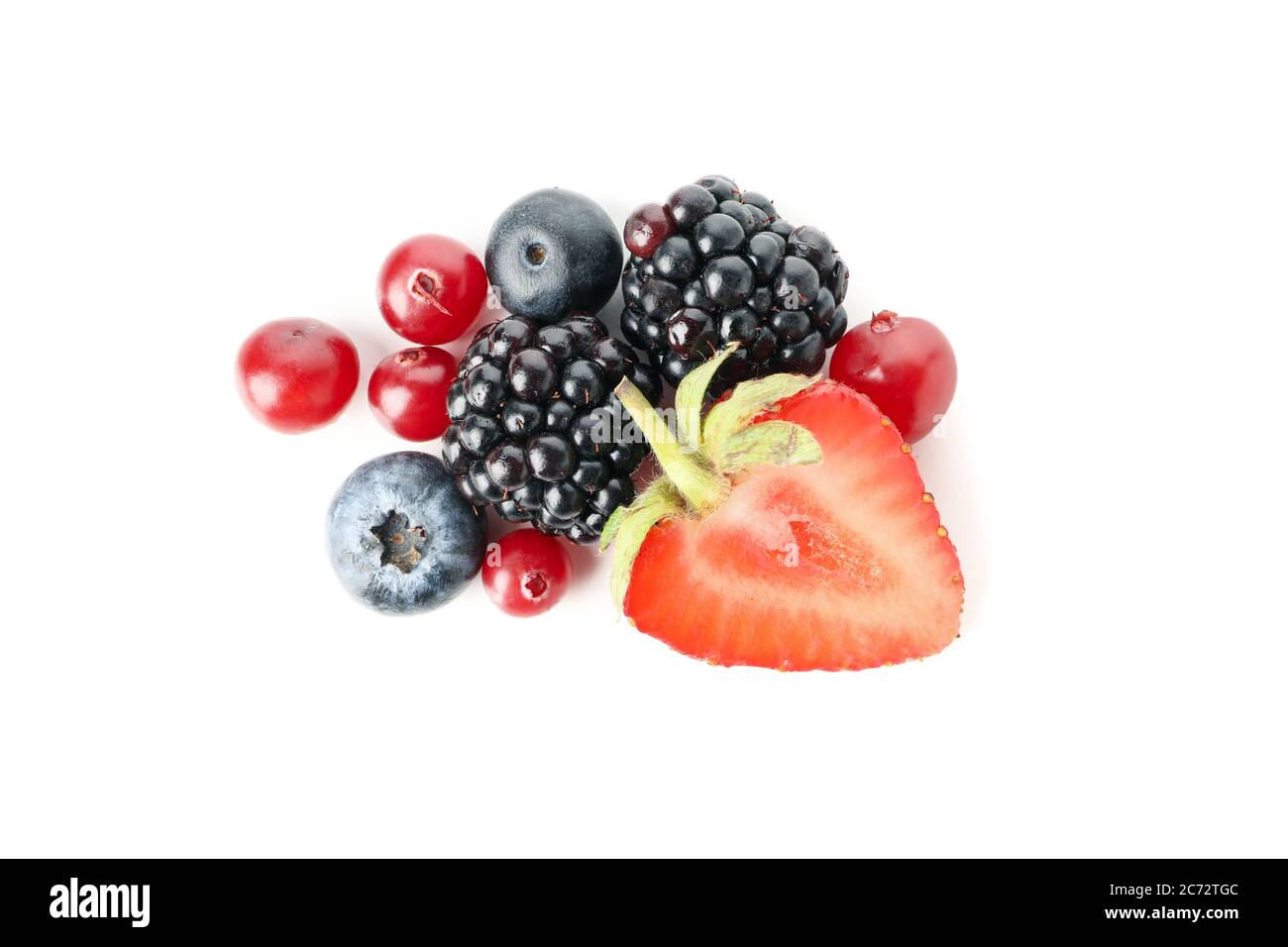 Mix of fresh berries isolated on white background Stock Photo - Alamy