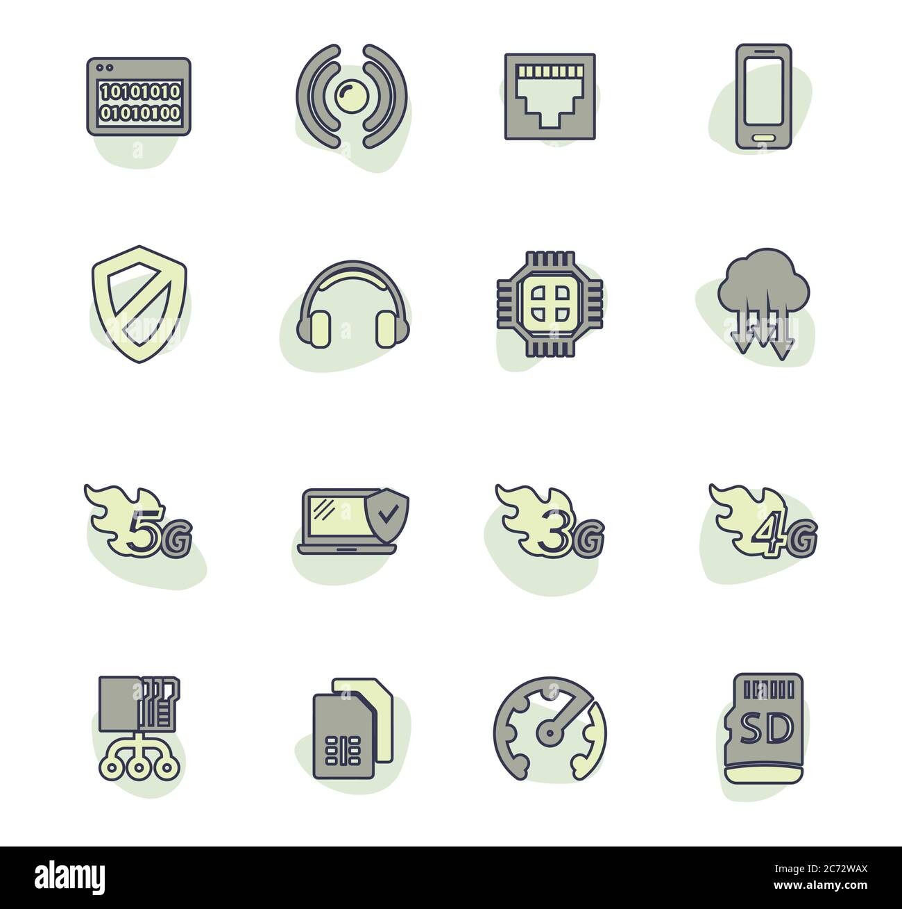 Mobile connection icons set Stock Vector Image & Art - Alamy