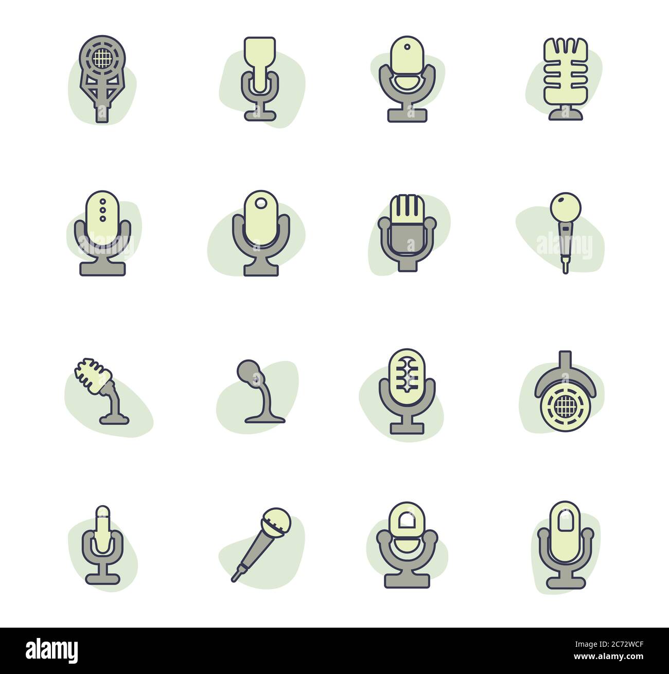 Microphone icons set Stock Vector Image & Art - Alamy