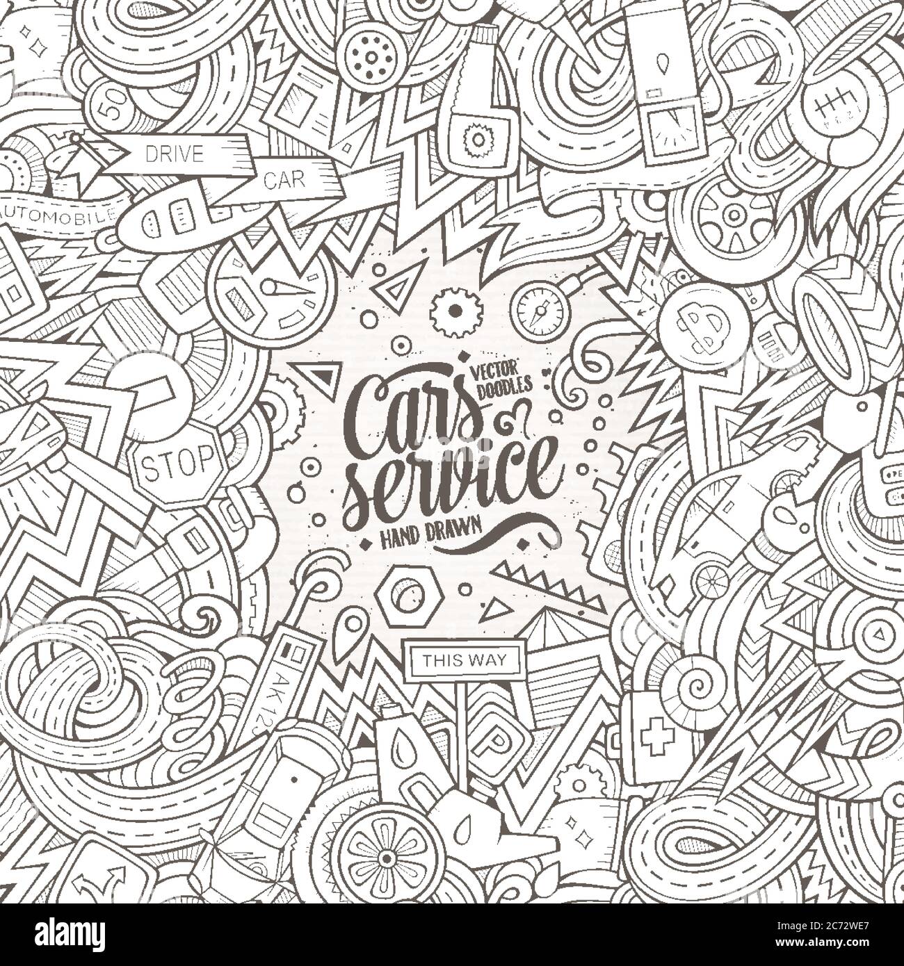 Cartoon cute doodles Vehicle frame Stock Vector Image & Art - Alamy