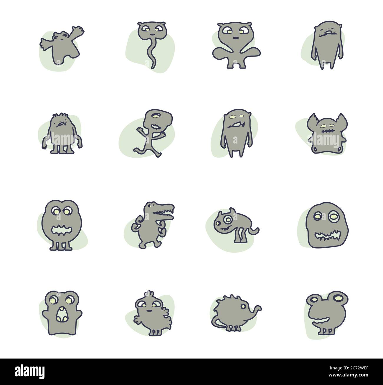 Monster icons set Stock Vector Image & Art - Alamy