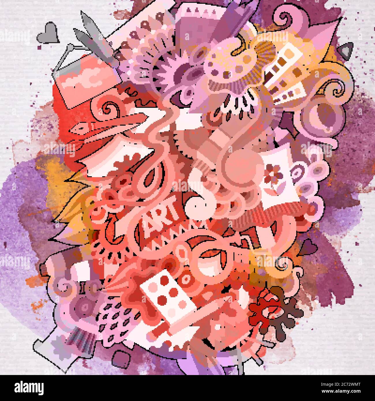 Abstract watercolor painting on canvas Stock Vector Images - Alamy