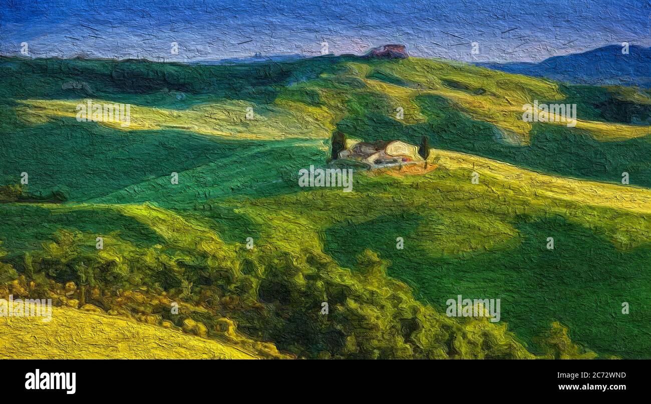 Beautiful natural painted countryside landscapes Stock Photo - Alamy
