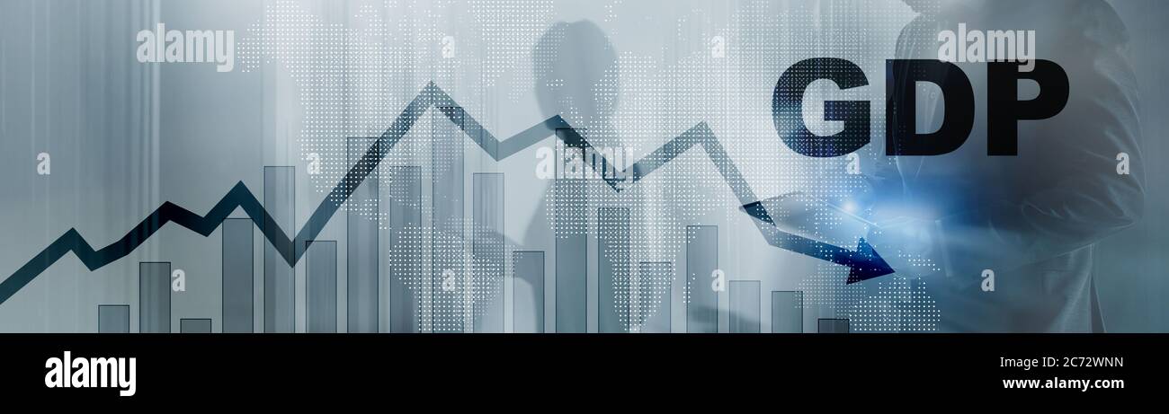 GDP Gross Domestic Product on Business Modern Background. Arrow and ...