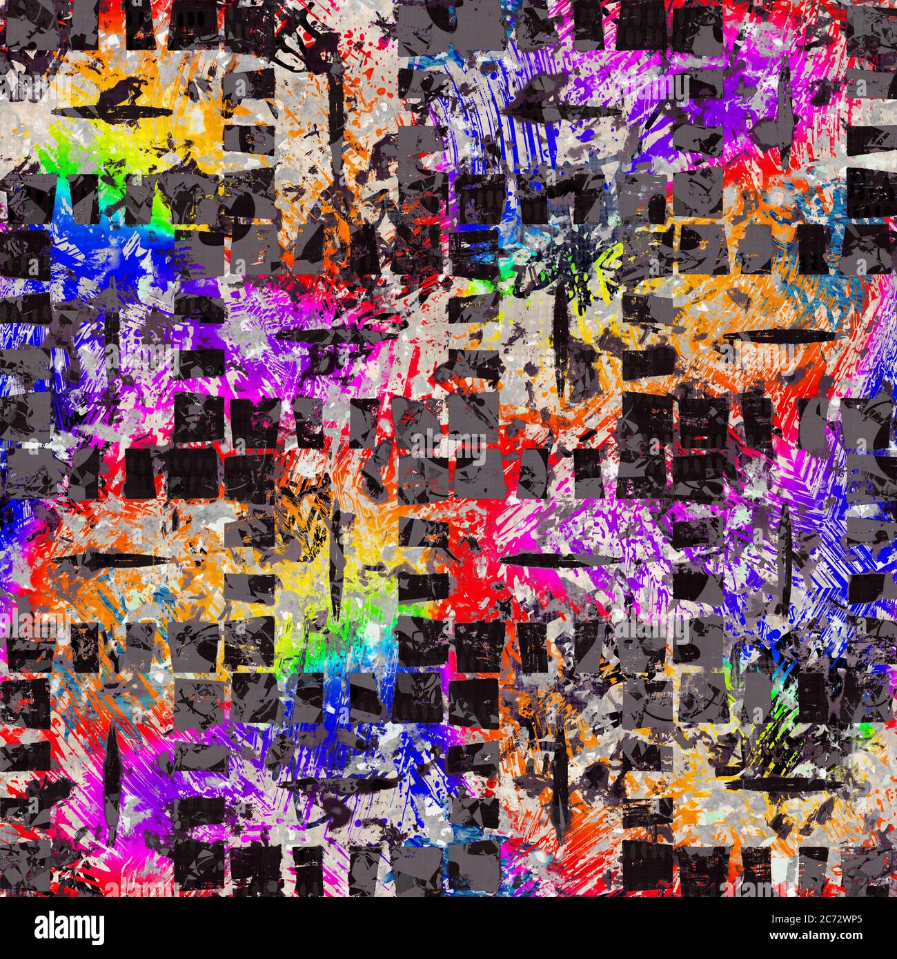 Seamless vibrant rainbow painted texture. Bold psychedelic neon ...