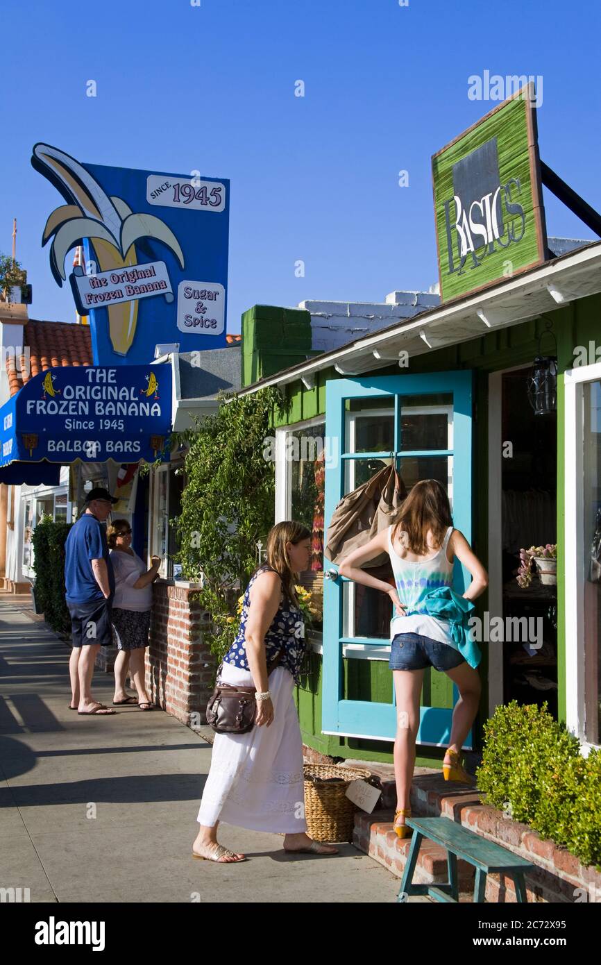 Marine Avenue on Balboa Island,Newport Beach, Orange County, California ...