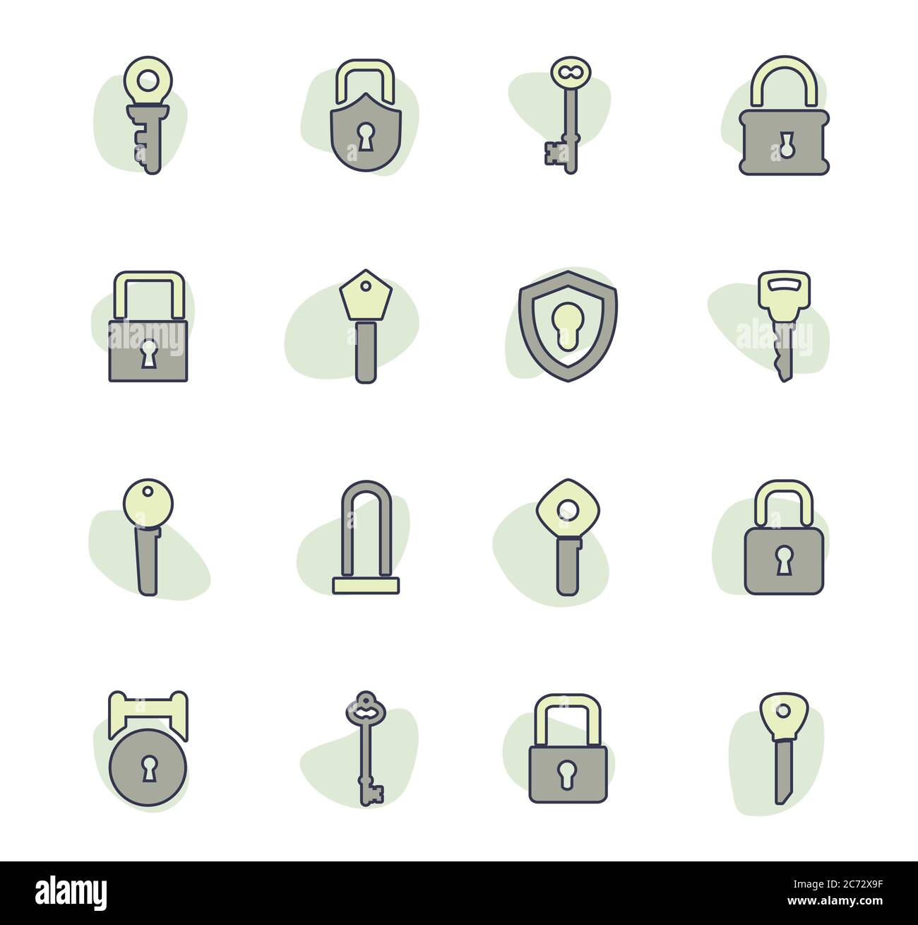 Lock and Key icons set Stock Vector Image & Art - Alamy