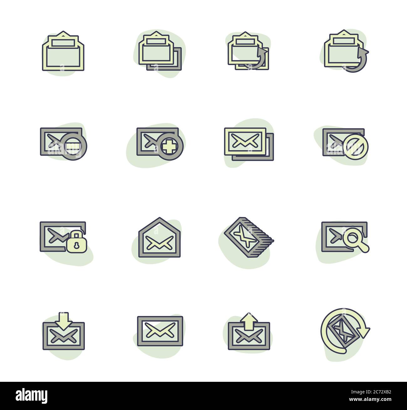 Mail icon set Stock Vector Image & Art - Alamy
