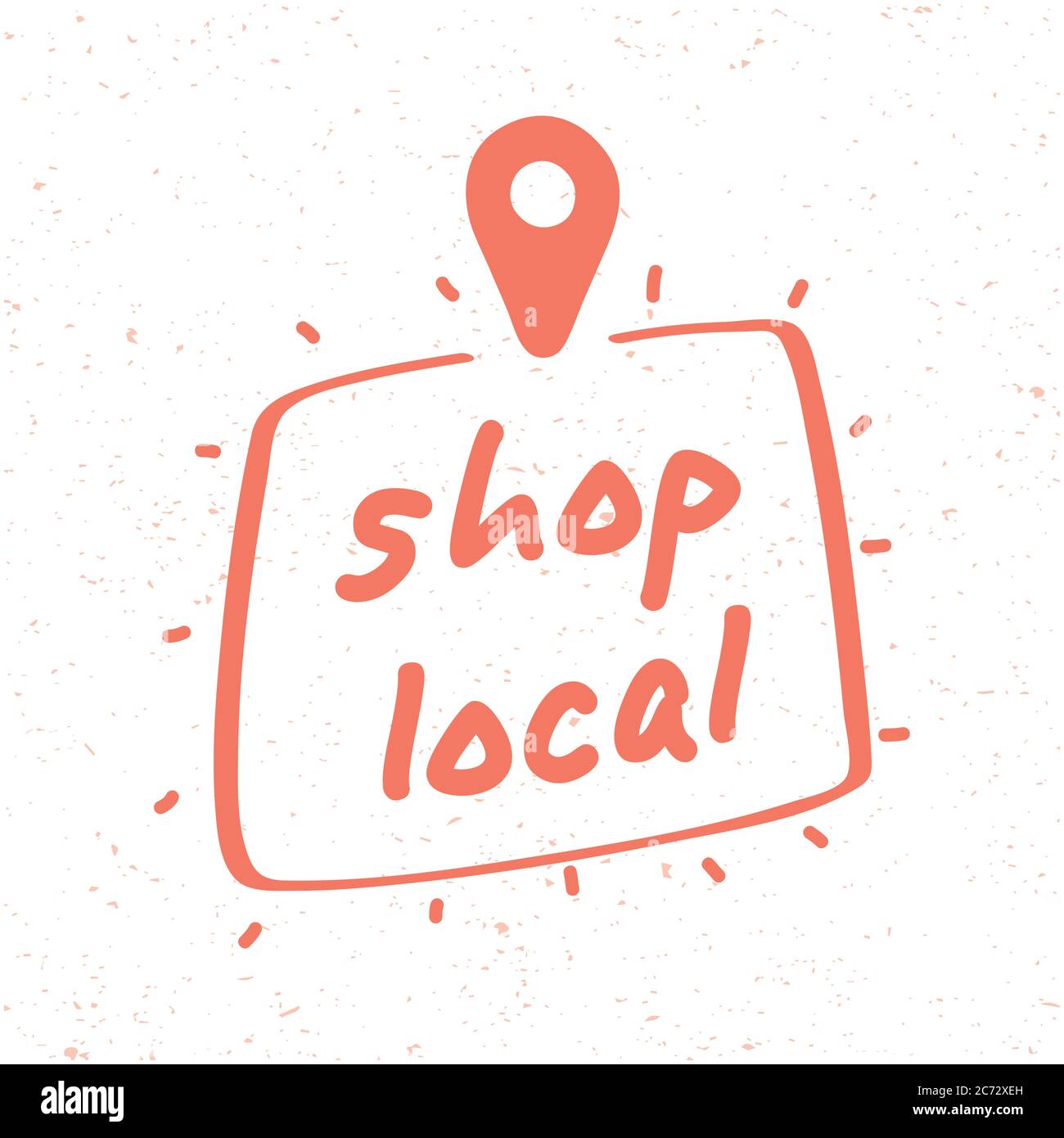 local shop campaign with lettering and pin location vector illustration ...