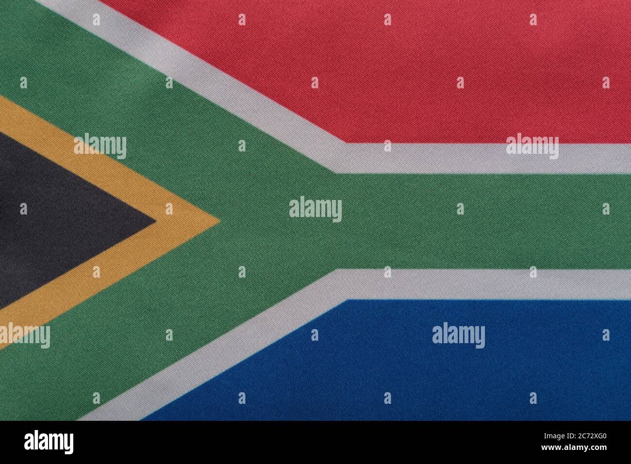 RSA flag close up. National flag of Republic of South Africa Stock ...