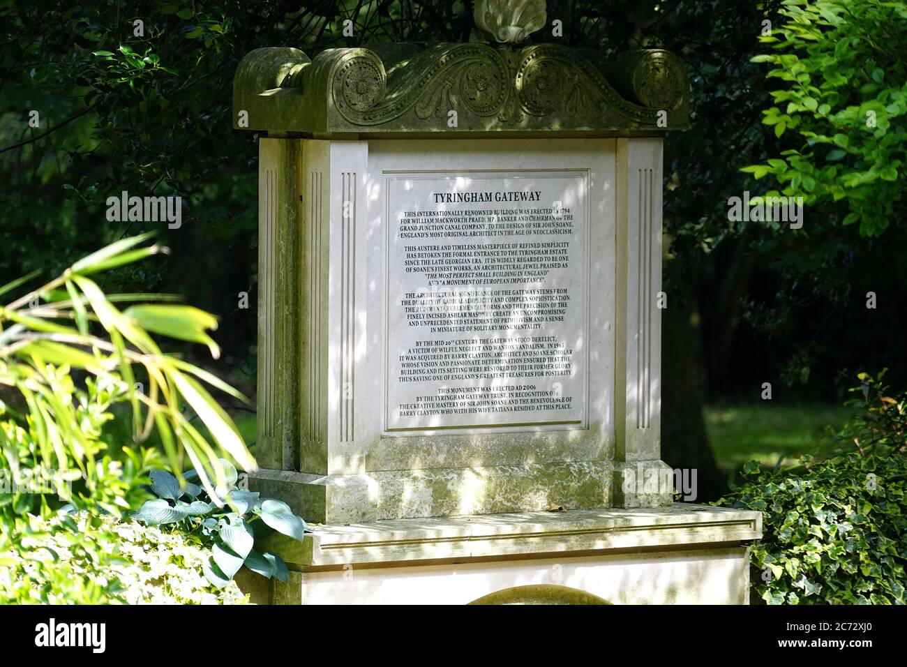 Plaque commemorating the restoration of Sir John Soane's gateway at ...