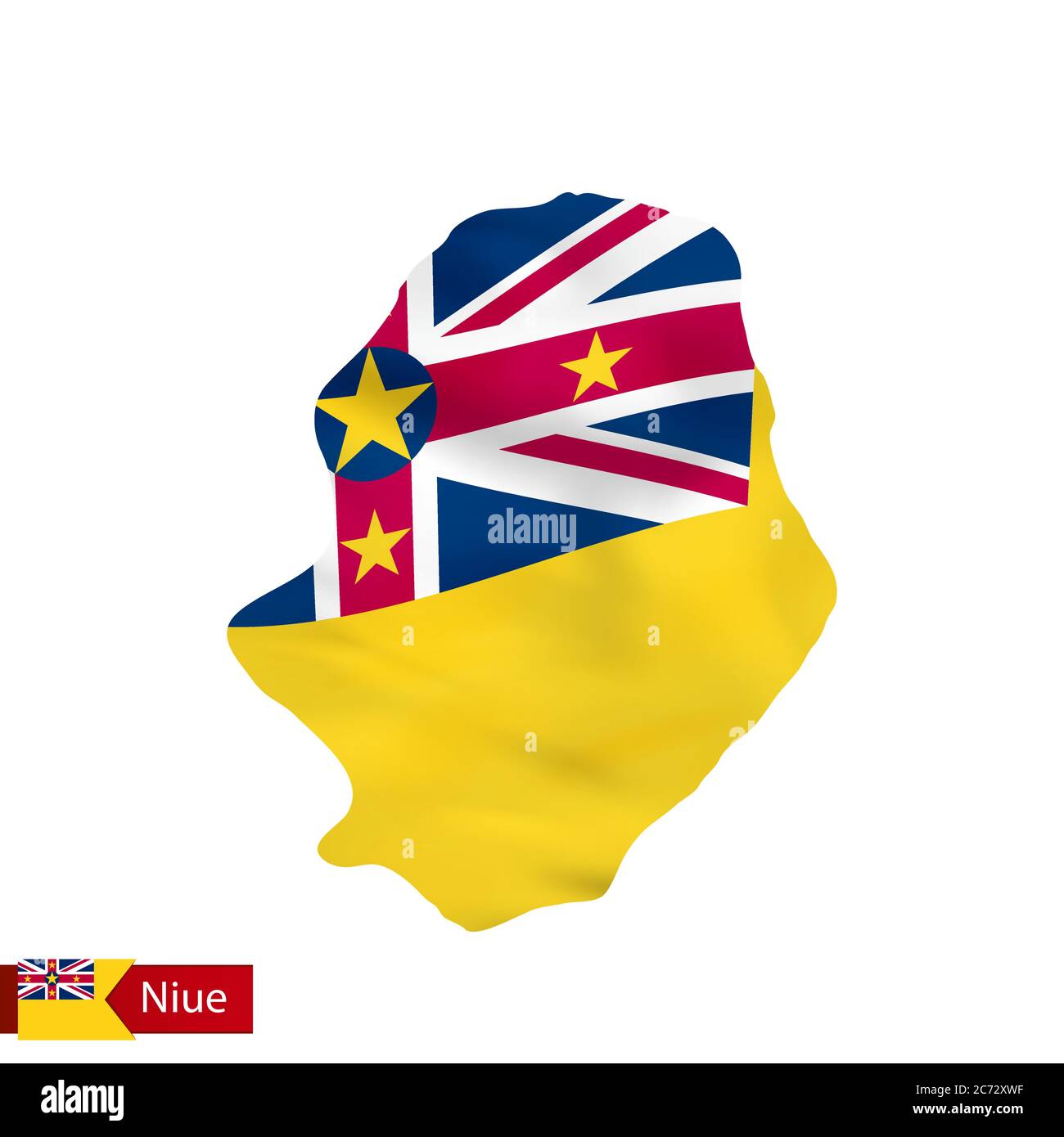 Niue map with waving flag of country. Vector illustration Stock Vector Image & Art - Alamy