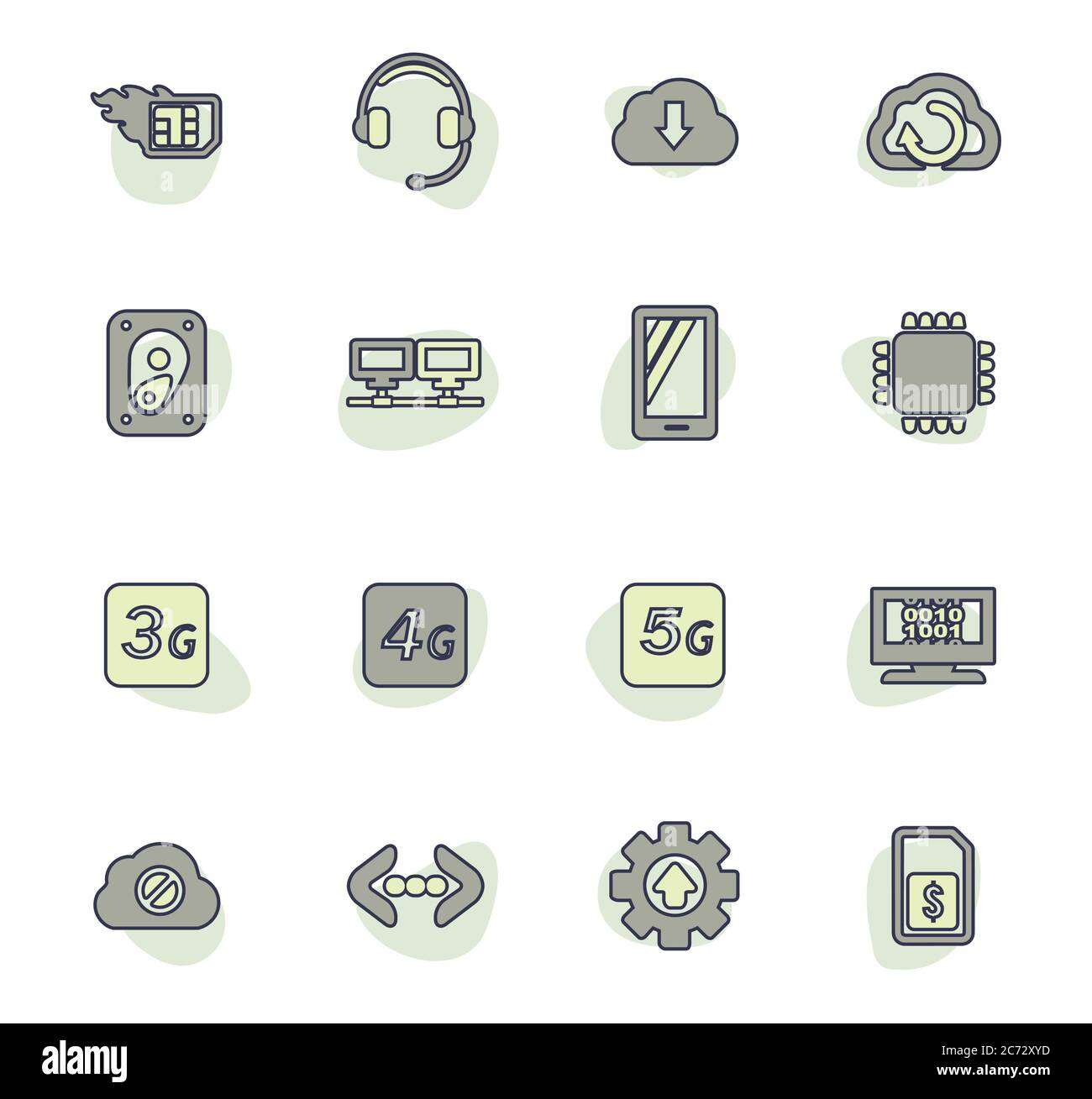 Mobile connection icons set Stock Vector Image & Art - Alamy