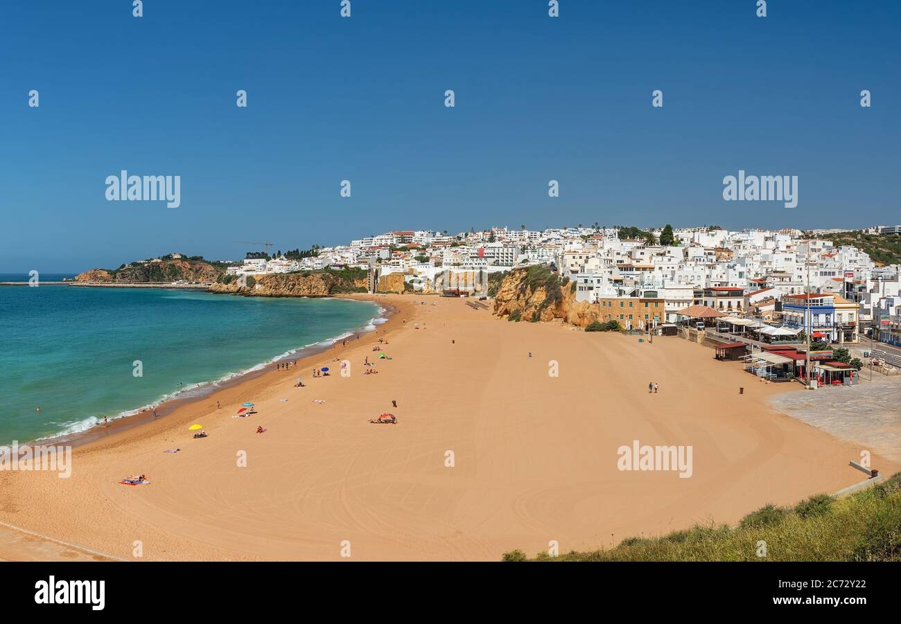 Aerial panorama of Albufeira, Algarve, Portugal. Beautiful view of the ...