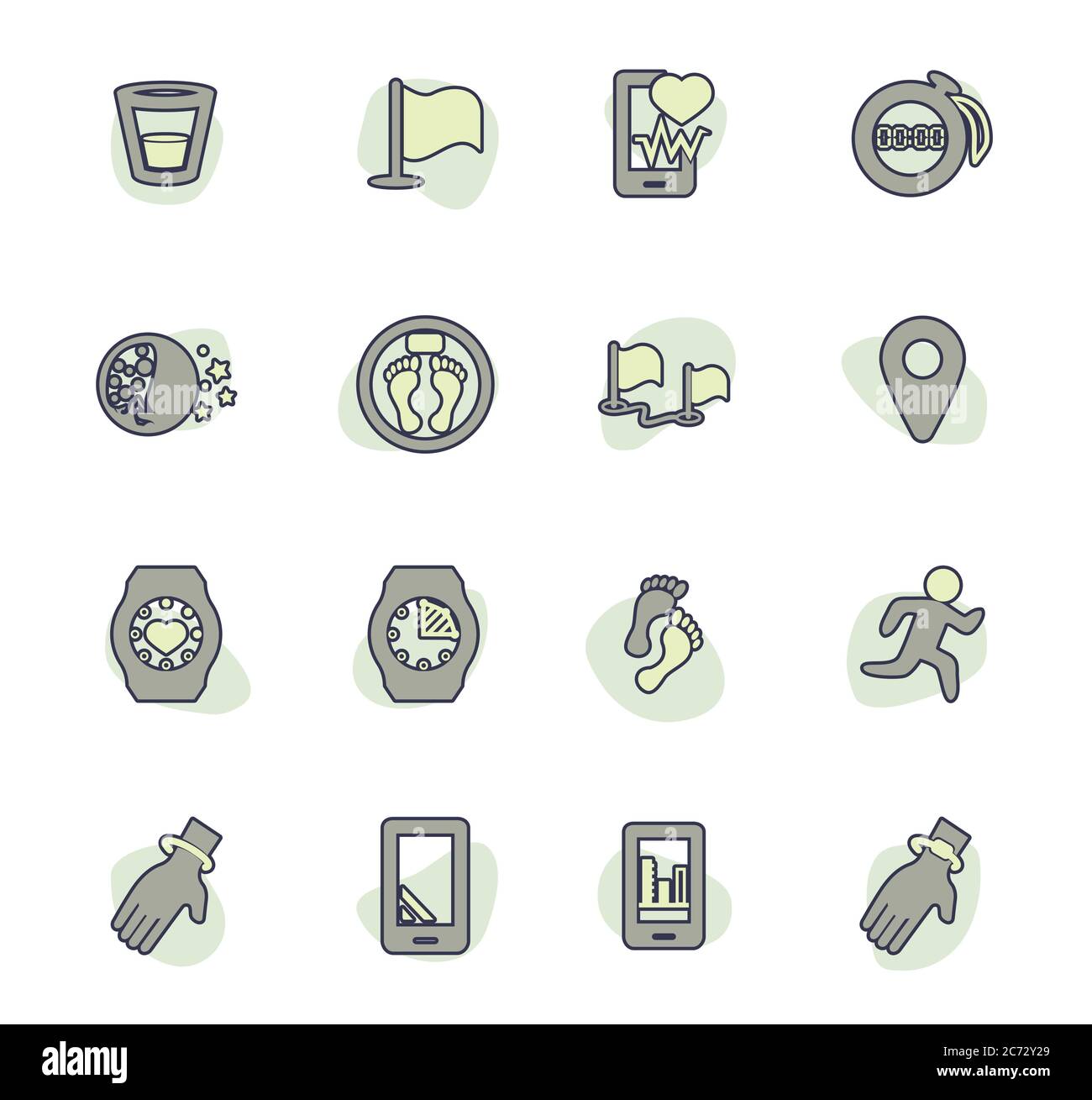 Joggin and workout modern monitoring apps icons Stock Vector Image ...