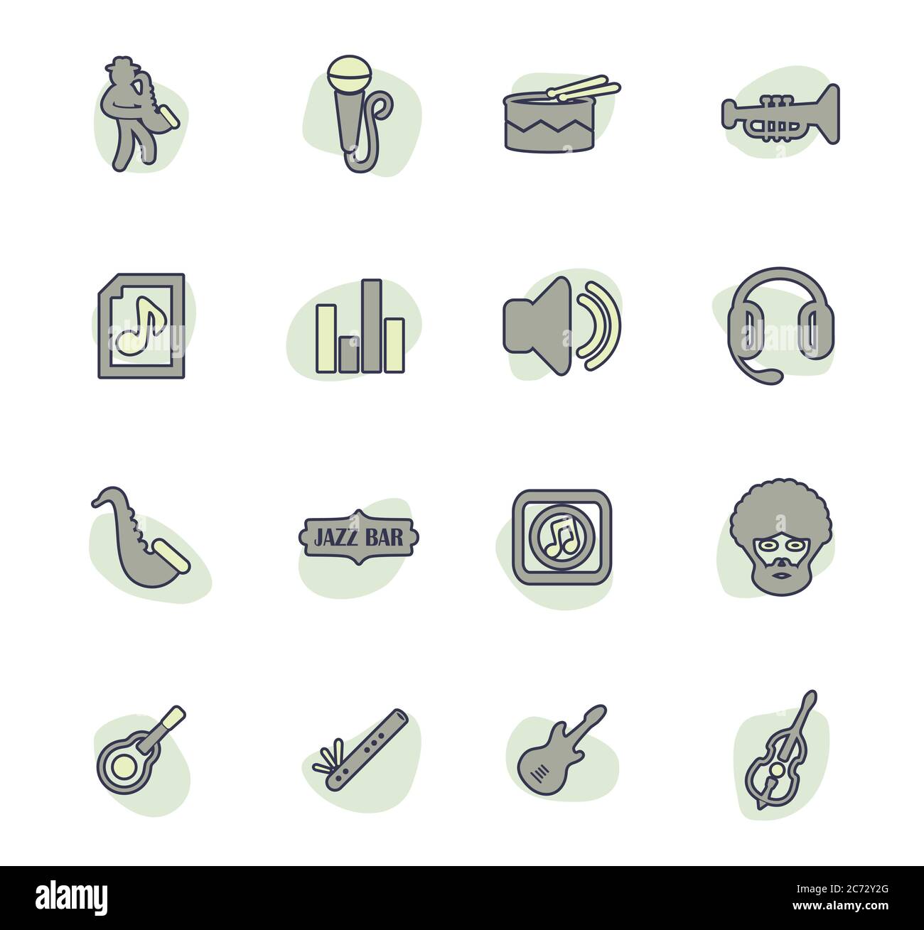 Jazz and Blues icons set Stock Vector Image & Art - Alamy
