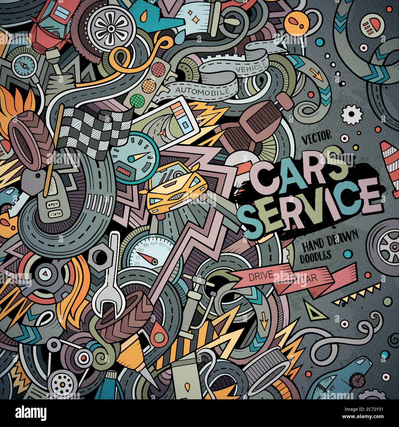 Cartoon cute doodles Vehicle frame Stock Vector Image & Art - Alamy