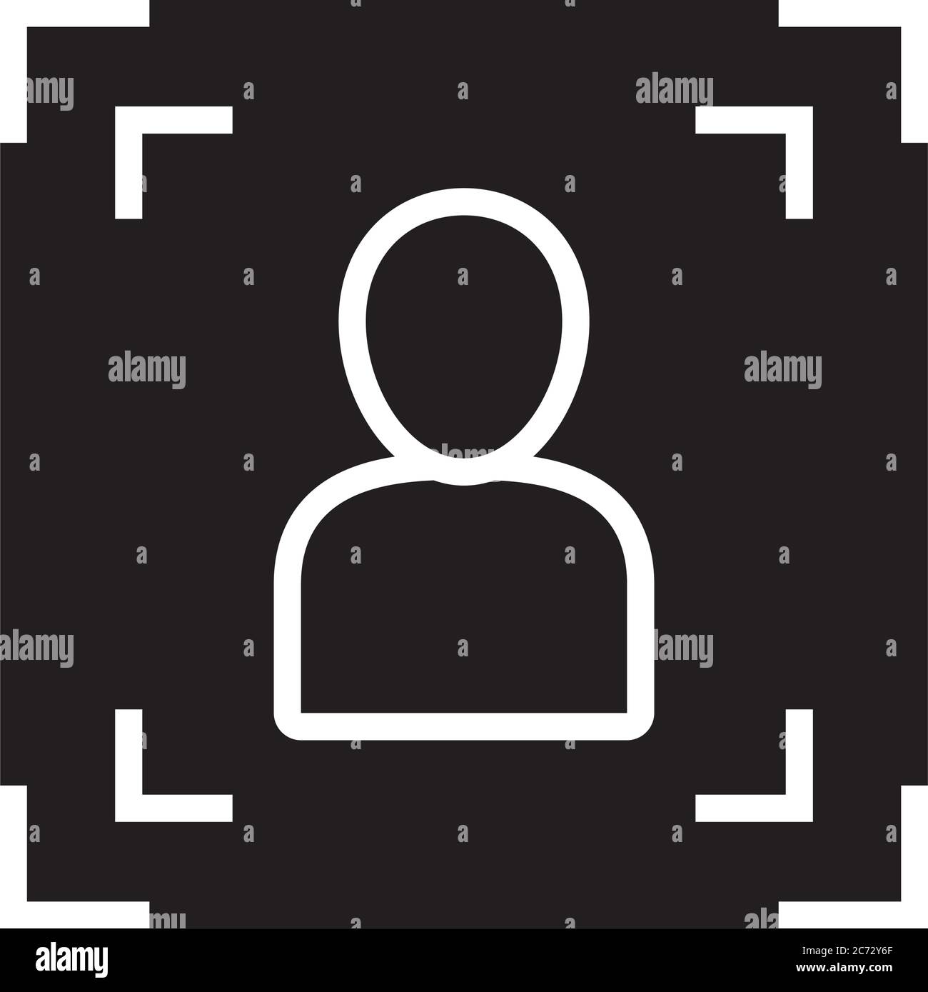 person recognition target icon over white background, silhouette style ...