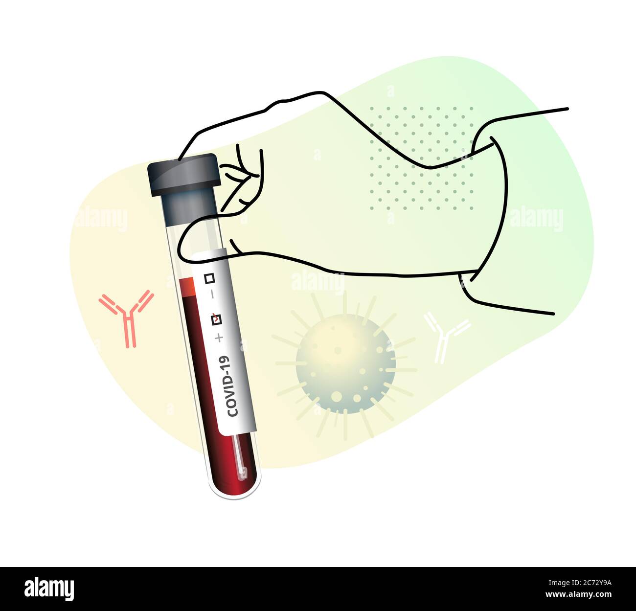 Serologic Test (Antibody) by Immune Cells - Illustration as EPS 10 File ...