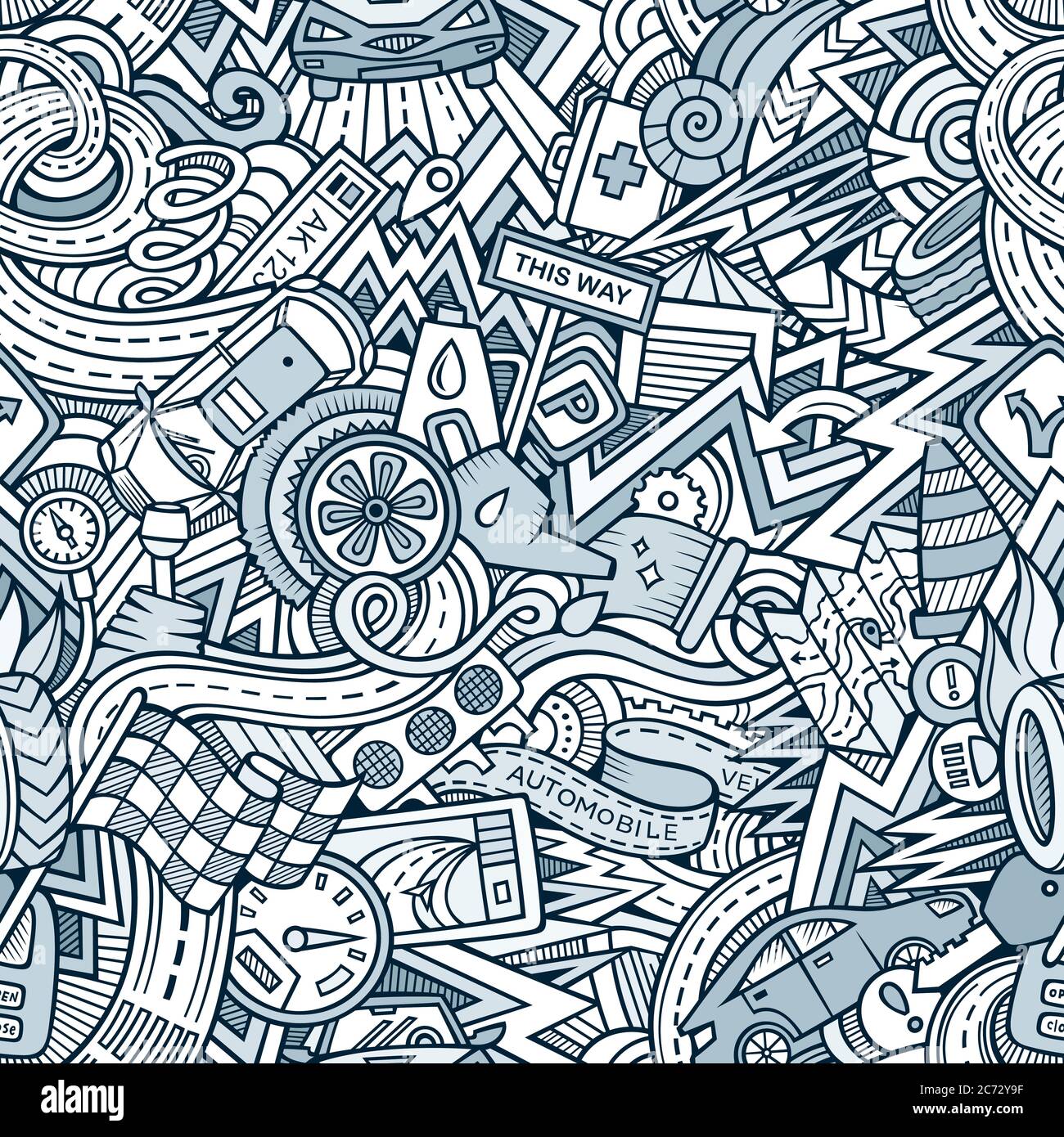 Cartoon hand-drawn doodles Vehicle theme Stock Vector Image & Art - Alamy